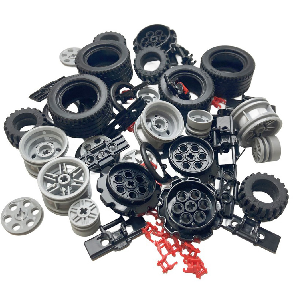 68PCS Technic Parts Building Blocks Bricks 4# 3# Wheel Tyre Track 92404 ...