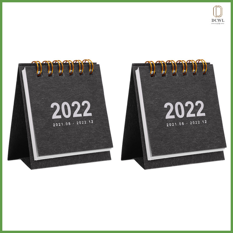 2 Pcs Desk Calendars Mini Standing 2022 Monthly Office Dining Table 9X6 ...