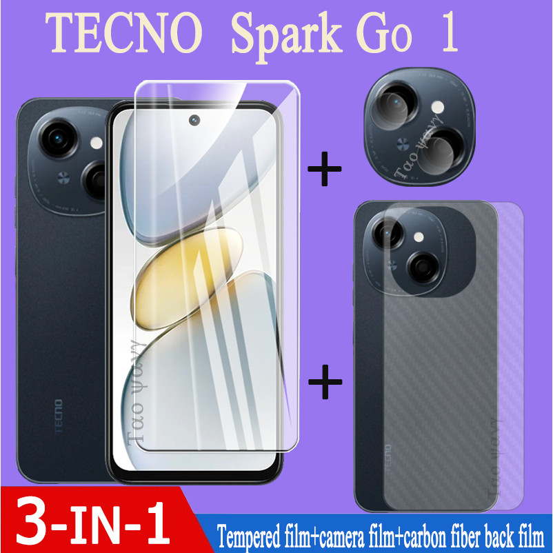 3in1 For TECNO Spark Go 1 Tempered Glass Spark Go 2024 Spark Go 1s ...