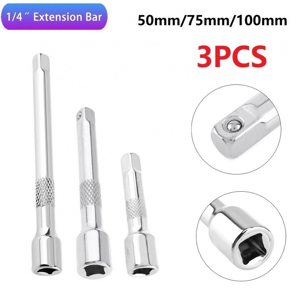 3X Ratchet Socket Wrench Extension Bar Sleeve Adapter Extender Kit 50 ...