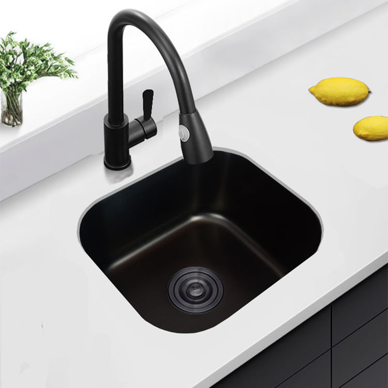 Q5ZRBlack Nano Bar Sink Mini Single Sink Balcony304Stainless Steel ...