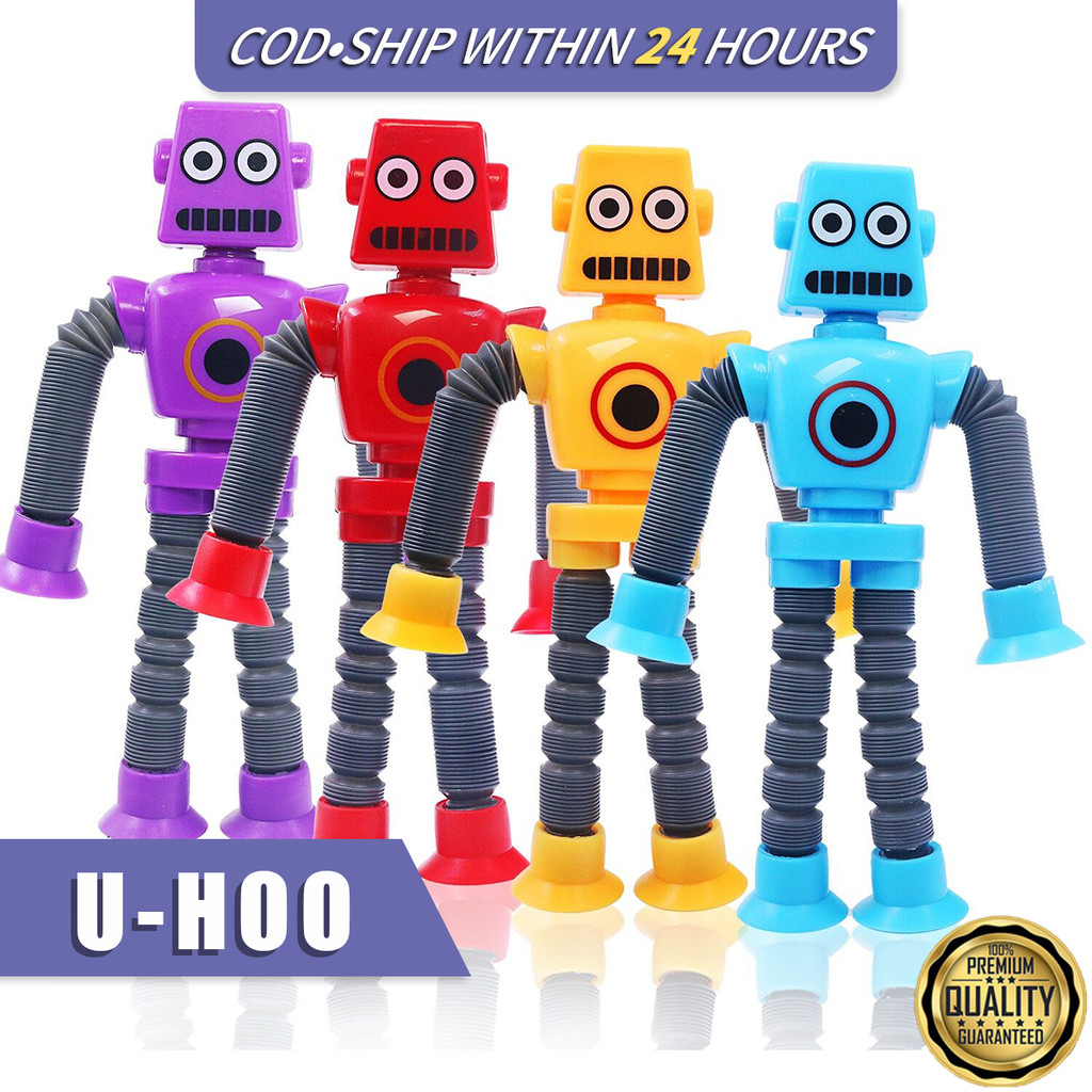 Suction Cup Variety Robot Telescopic Toy Pressure Reducing Sensory ...