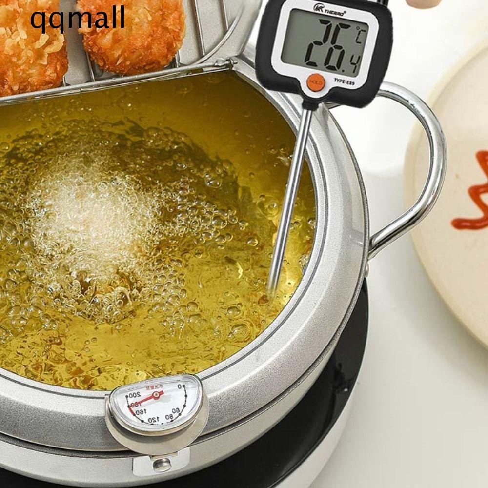 QQMALL Long Probe Fry Thermometer, With Pot Clip Electronic Digital BBQ ...