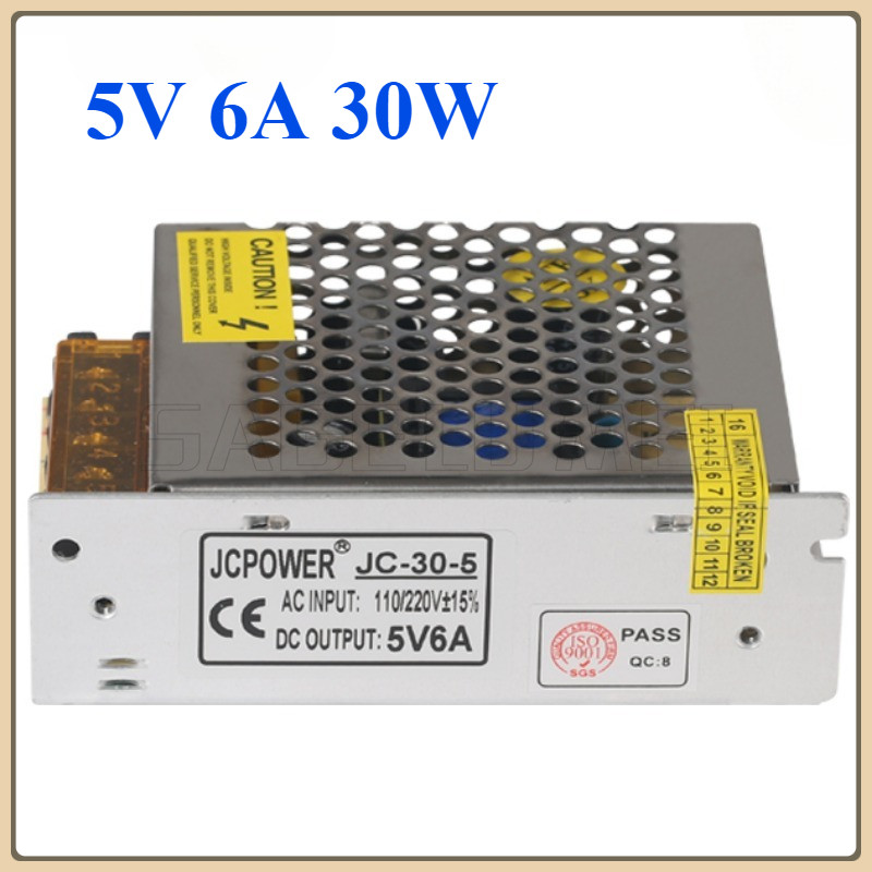 5V 6A 30W Switch Power Supply 100-240V AC To DC 5 Volt 30 Watt 6A Aluminum Shell LED Lighting ...