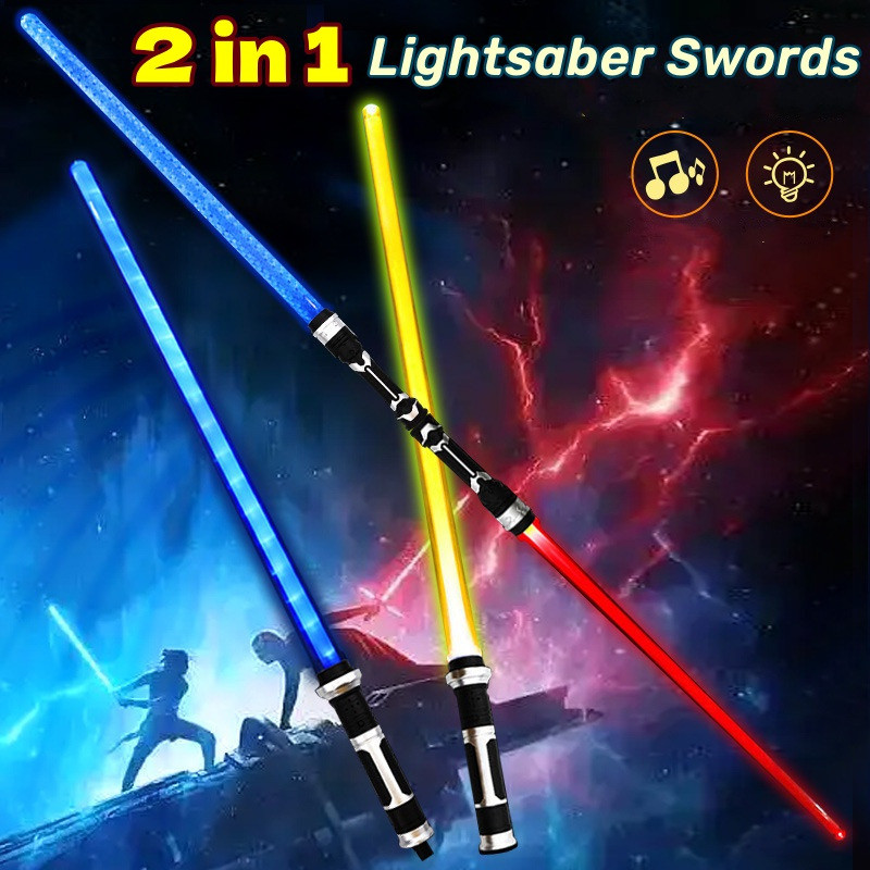 2PCS Flashing Lightsaber Star Wars Lightsaber Toys Children Double ...