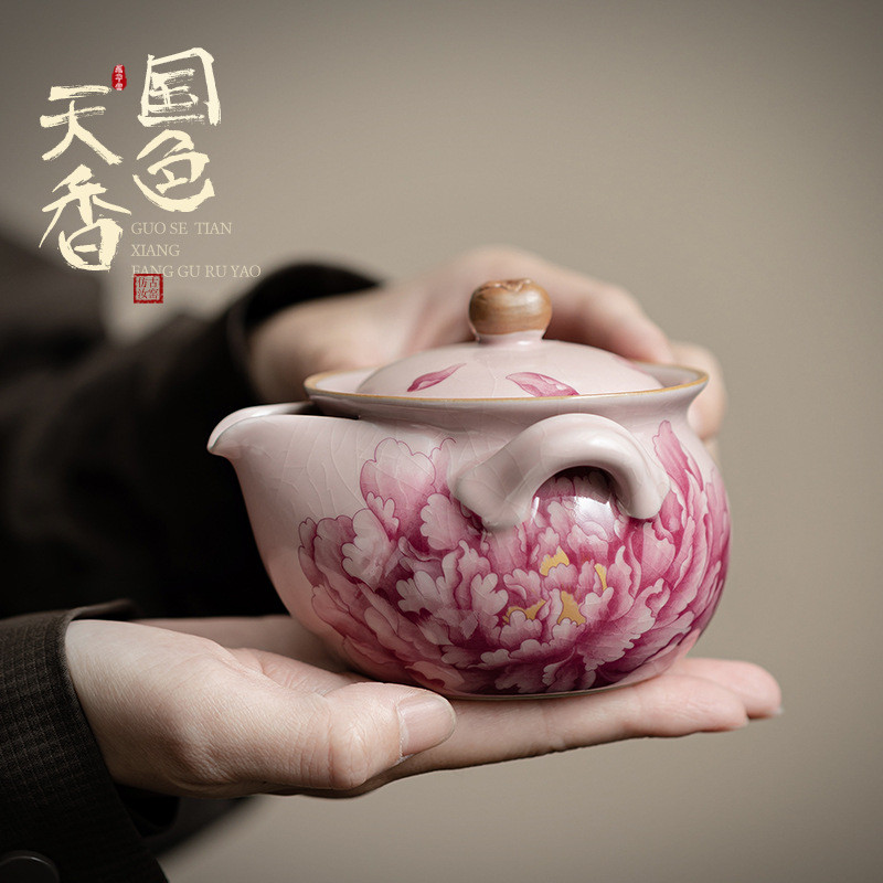 Pink Ru Ware Pot Ceramic Teapot Little Teapot Jing Teapot Clay Pot Tea ...