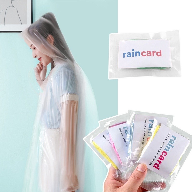 Card Raincoat Disposable Portable Raincoat Whole Body Rain Cover ...