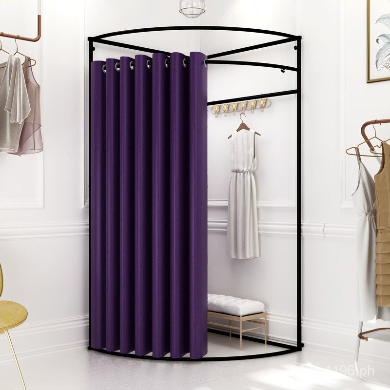 Room Display Assembly Fitting Room Track Floor Rack Corner Curtain Mall ...