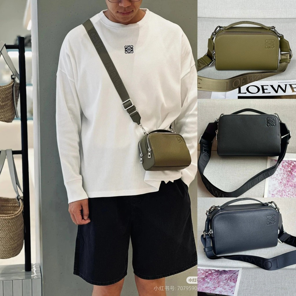 LOEWE LOEWE New Style Wide Shoulder Strap Cow Leather Camera Bag ...