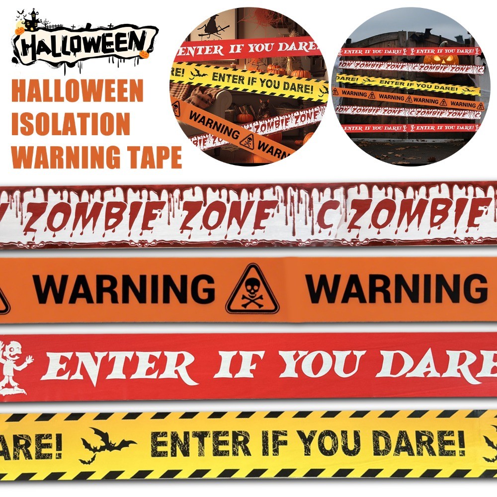 600cm Halloween Party DIY Prop Warning Tape Scary Caution Tape Roll ...