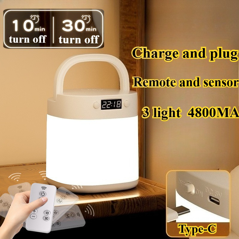 Rechargeable Bedside Lamp Dimmable Remote Control Touch Night Light LED ...