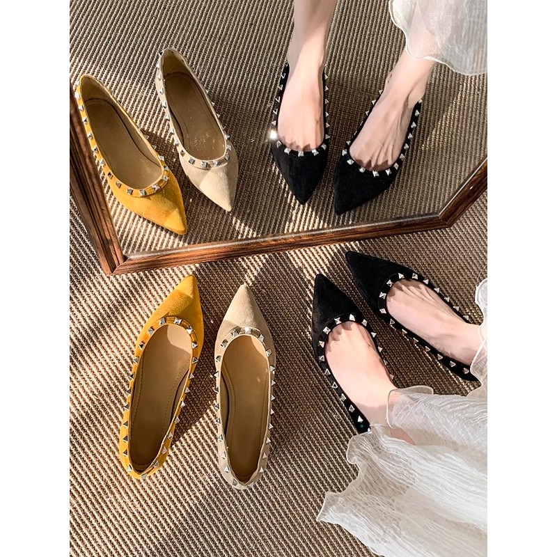 Gentle Evening Shoes Women 2025 New Style French Style Pointed Rivet ...