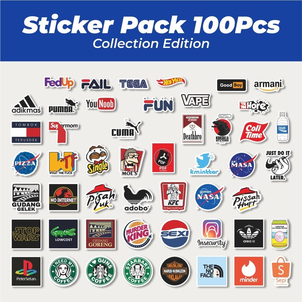 Hot Random Stickers Logo Parody Version 3 Cute Waterproof Stickers ...