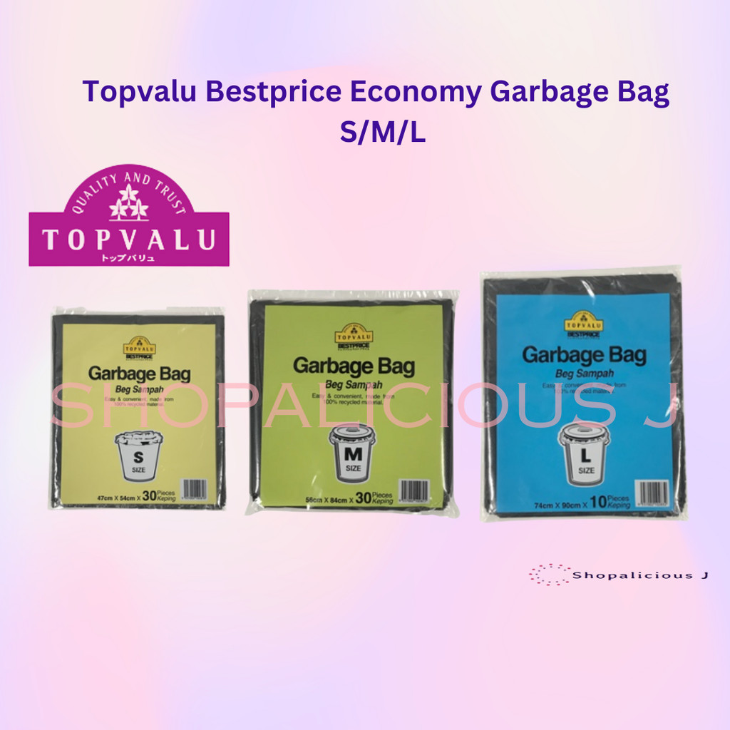 TOPVALU BESTPRICE Garbage Bag / Rubbish Bag / Plastik Sampah / Beg Sampah - Multiple Sizes - (S ...