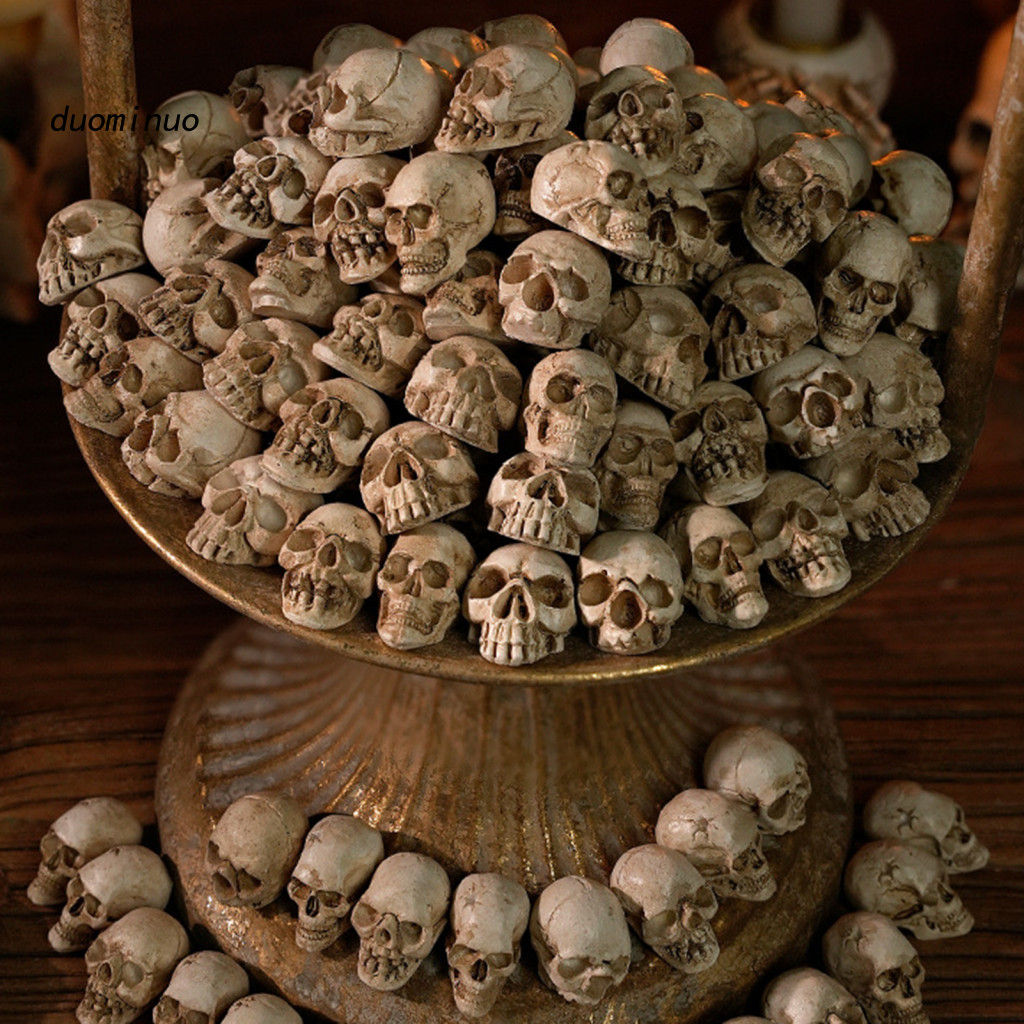 DU| Realistic Skull Ornament Resin Skull Decoration Spooky Mini Skull ...