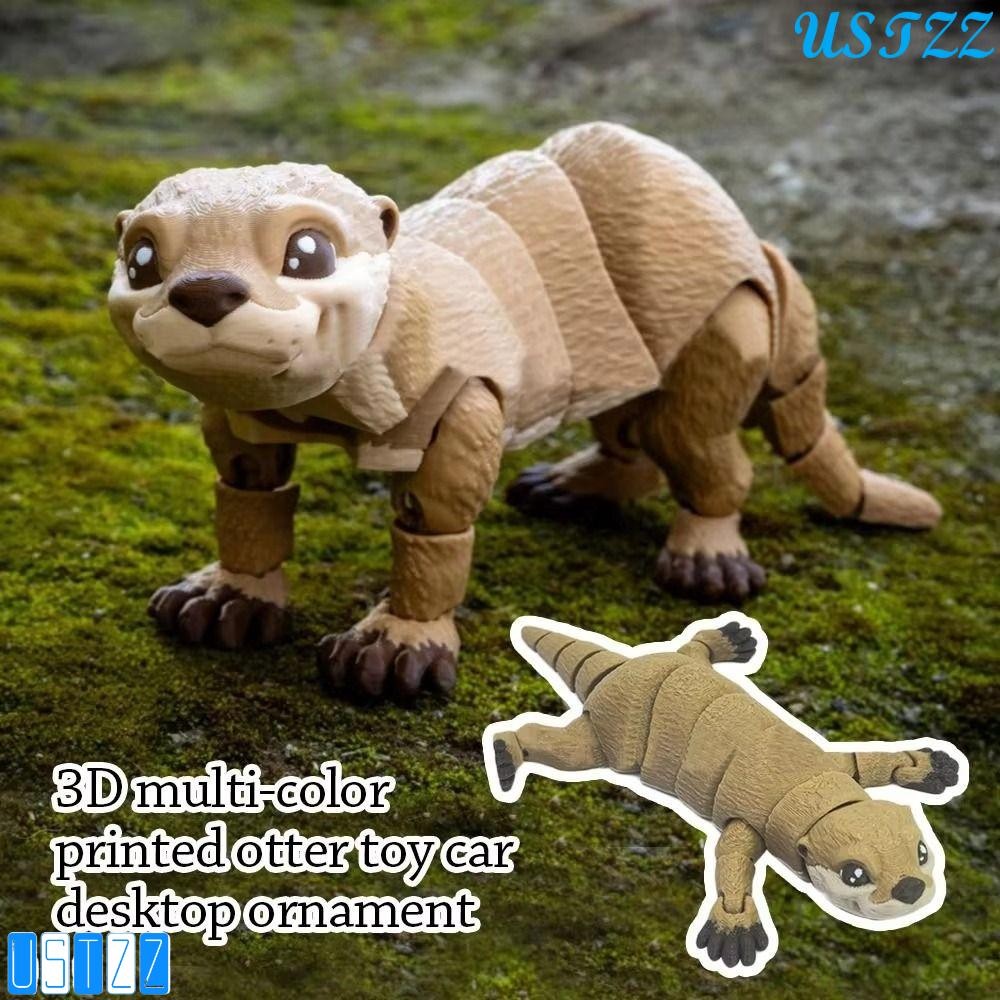 USTZZ 3D Printed Otter, Creative Design Cute Style PLA Otter Model Toy ...