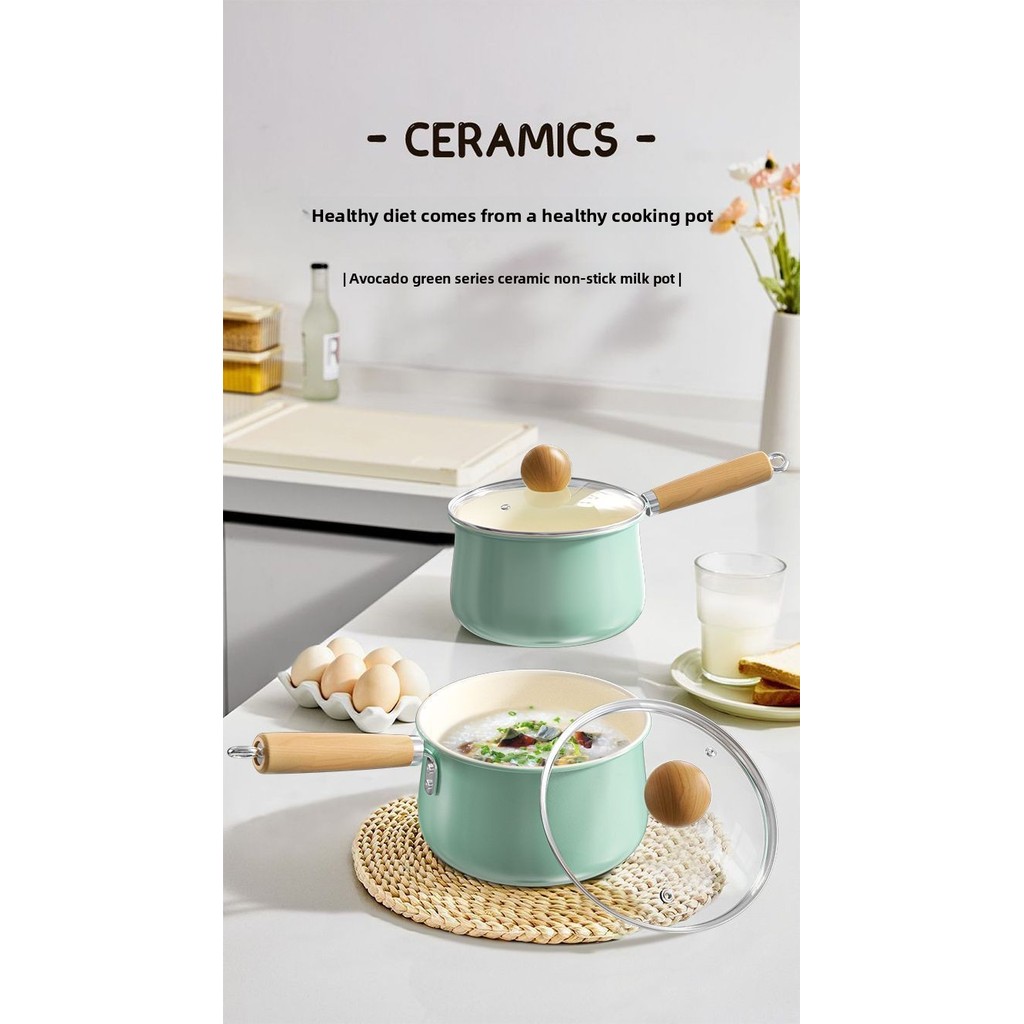 Ceramic Small Milk Pot, Non-Stick Pot, Baby Food Supplement Pot ...
