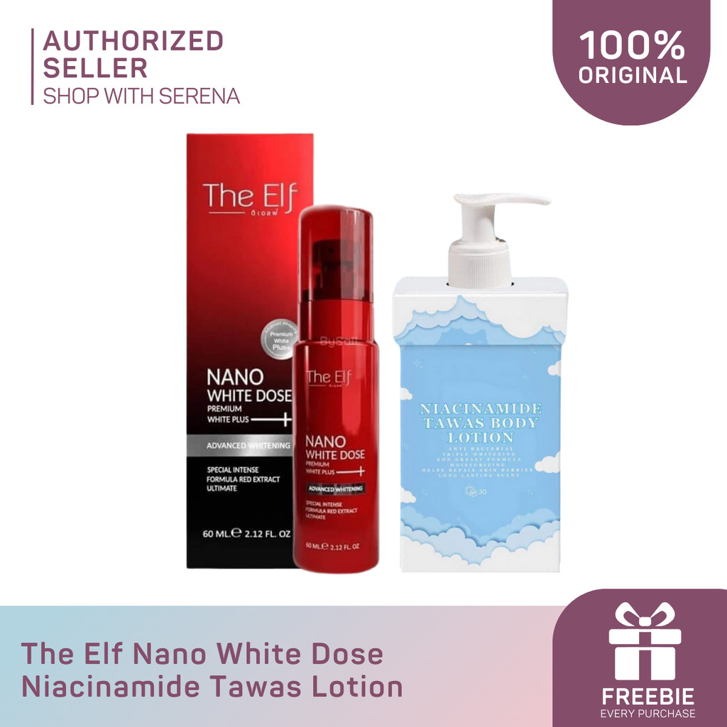 The Elf Nano White Dose Body Serum + Niacinamide Tawas Lotion Bundle ...