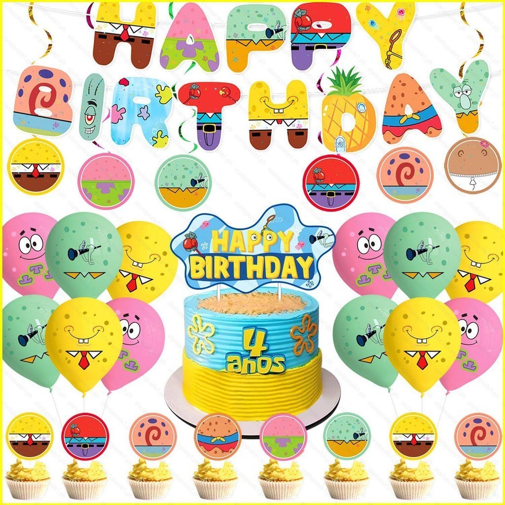 BX SpongeBob SquarePants Themed Decoration Celebrate Party Banner ...