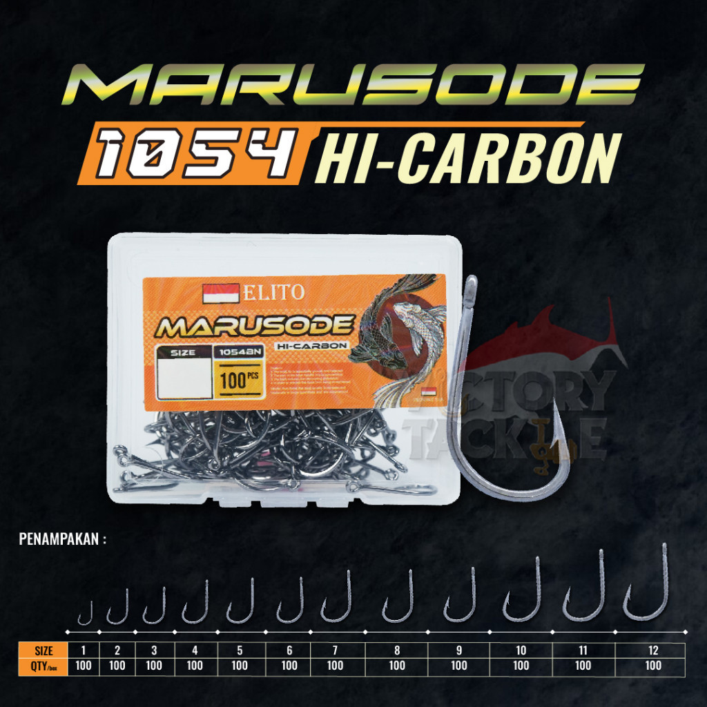 Boxed HOOKS TYPE 1054 BN ELITO MARUSODE BOXED FISHING HOOKS CONTENTS ...