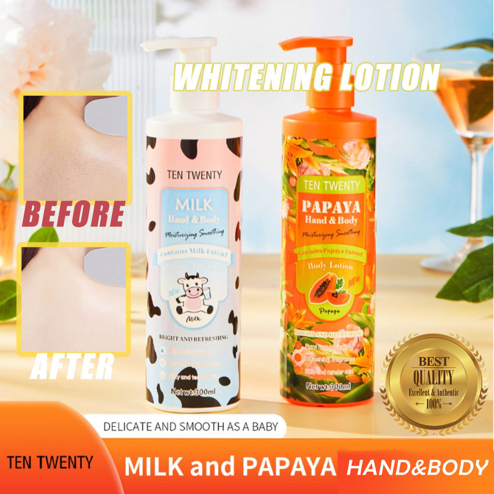 Ten Twenty Papaya & Milk Whitening Body Lotion Gluta Acid Papaya Hand&Body Lotion Smooth Skin ...