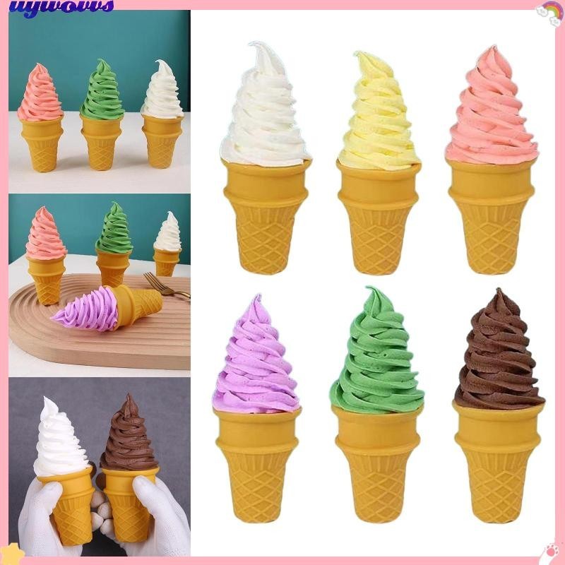 [uywovvs] Fake Ice Cream Cone, Pretend Food Toy Display Sample Faux ...