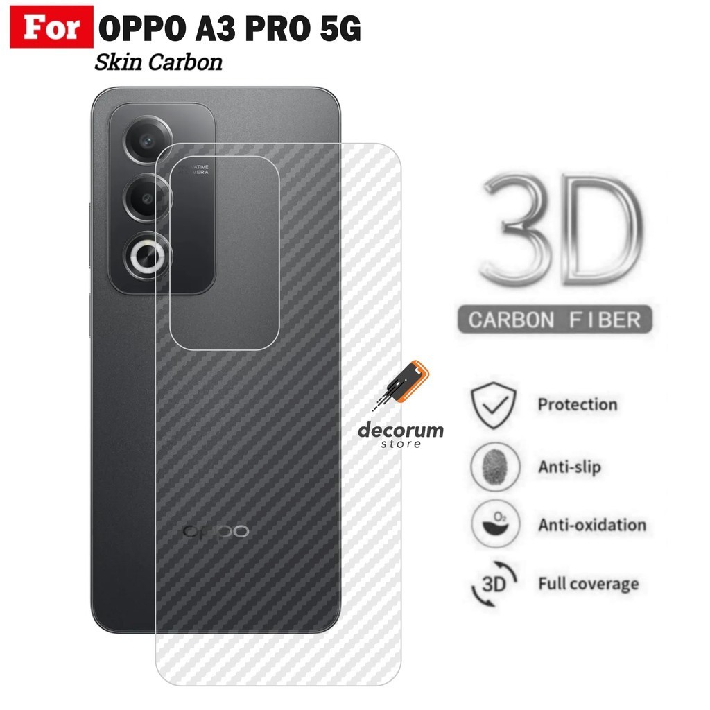 OPPO A3 PRO 5G Carbon Skin Anti-fungal Back Garskin | Shopee Philippines