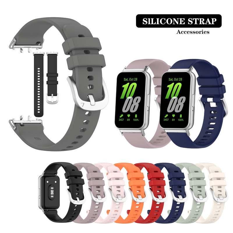 Silver Buckle Silicone Strap Band For Samsung Galaxy Fit 3 fit3 With ...