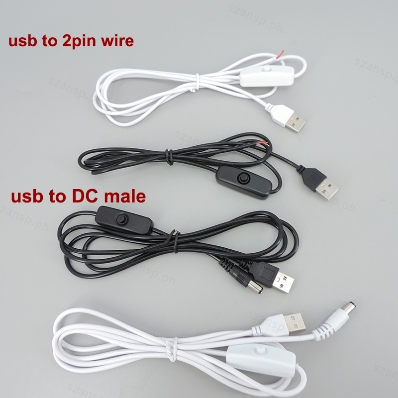 DC 2pin wire to usb or USB to DC 5V Male 5.5x2.1mm Power Supply Wire ...