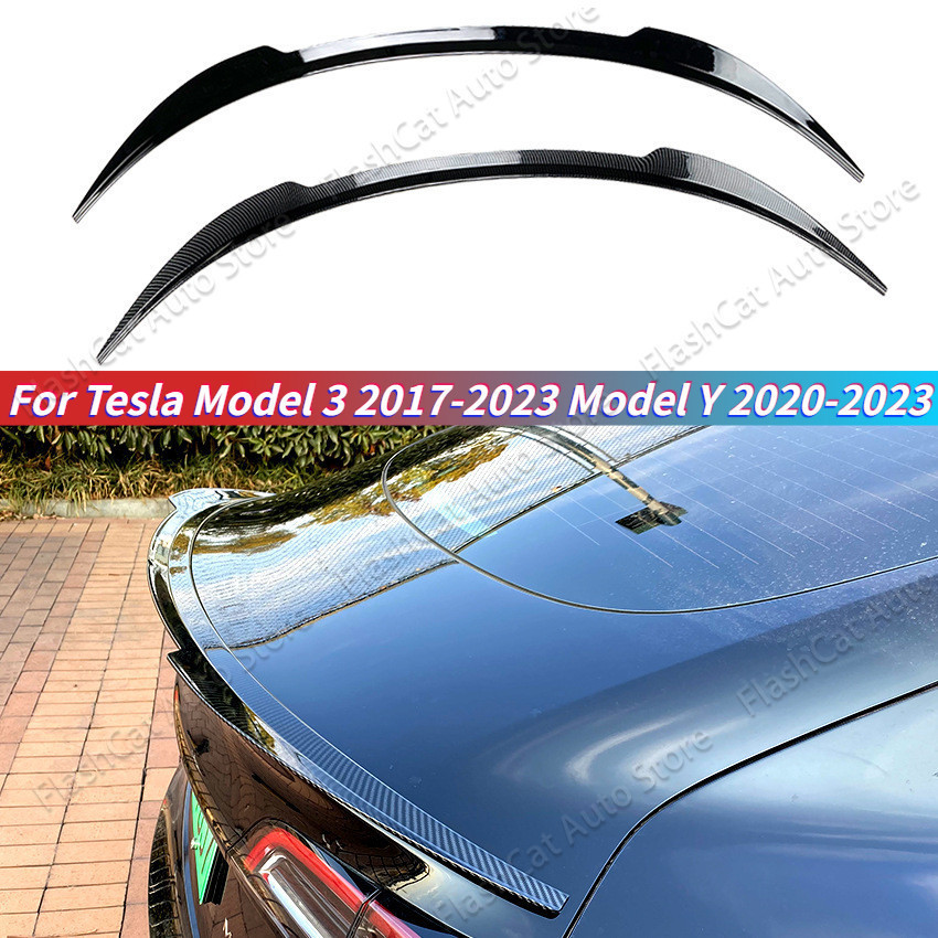Model3 / Y Car V Style Rear Roof Tail Wing Trunk Lip Spoiler Sport ...