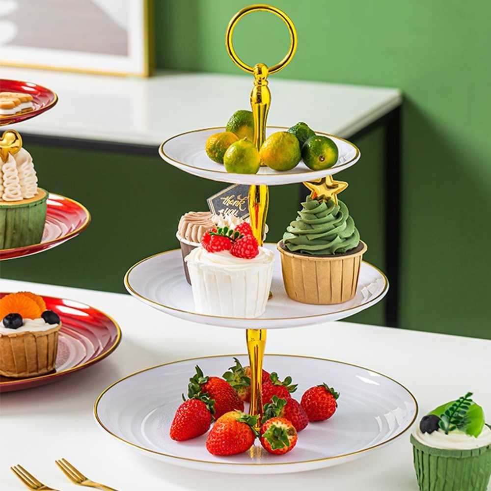 3 Tier Stackable Cake Rack Detachable Plate Cake Stand Display Luxury ...