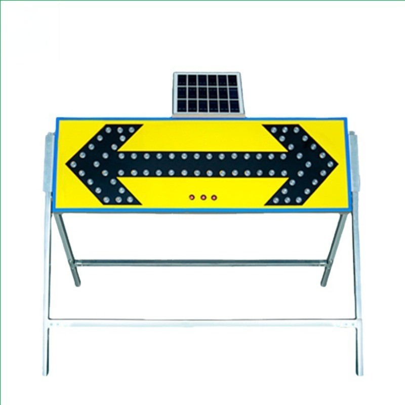 120CM Traffic Warning Solar Double Arrow Guide Indicator Light Road ...