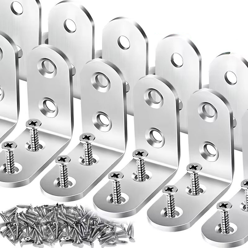 Stainless Steel Corner Brackets Furniture Connector Fastener 90 Degree ...