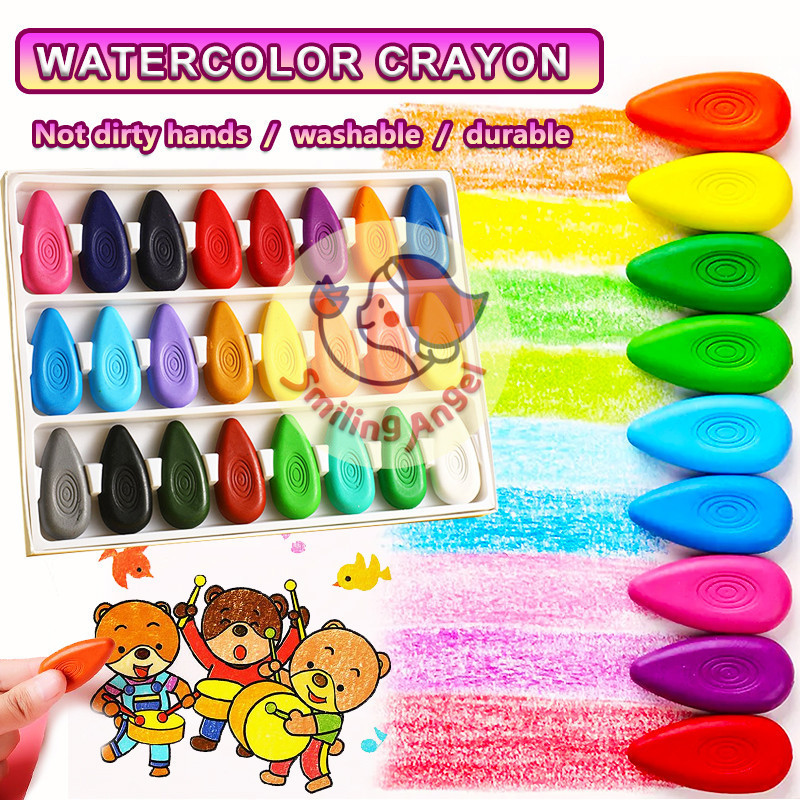 12/24/36 Colors Water Drop Crayons Set Non-Toxic Kid drawing Crayons ...