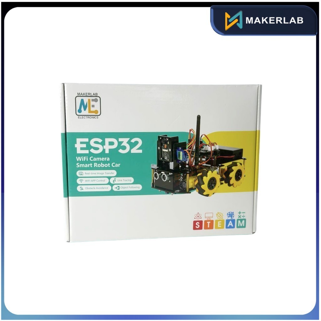Makerlab ESP32 CAM Mecanum Smart Car Wireless Control Educational Kit ...
