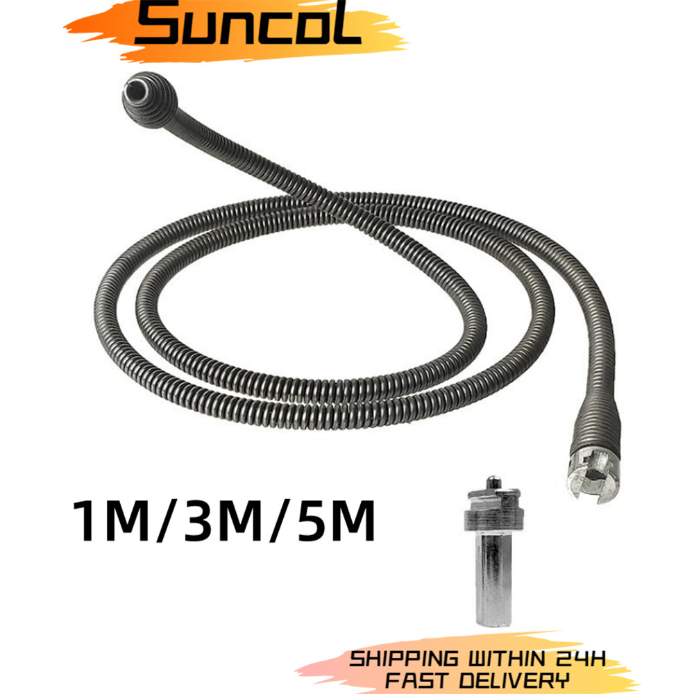 1/3/5 Meters Spring Pipe Dredging Tool Flexible Rod Drain Cleaner Clog ...
