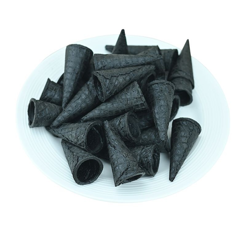 Charcoal Black Mini Cone Ice Cream Cone One Bite Ice Cream Decoration ...
