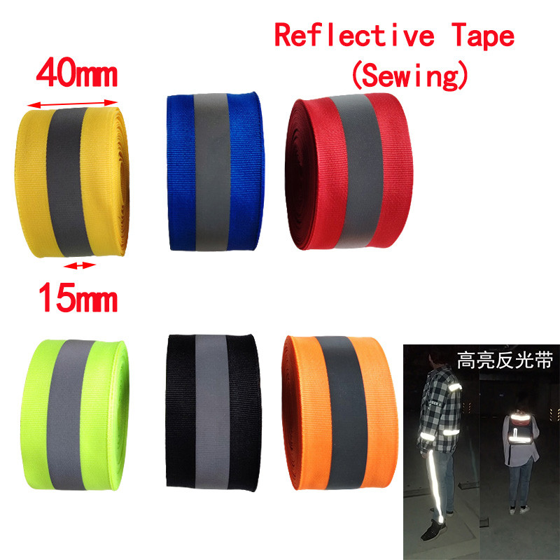 2m-10m Reflective Tape Clothes Sewing Fabric 40mm Wide Reflective Strip ...