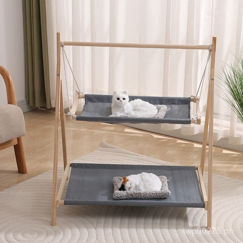 Solid Wood Cat Nest Hanging Pet Shaker Cat Rack Cat Cradle Cat Hammock ...