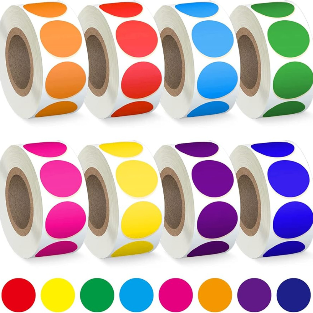 500pcs/roll Colored Dot Stickers Circle Color Coding Labels Sticker For ...