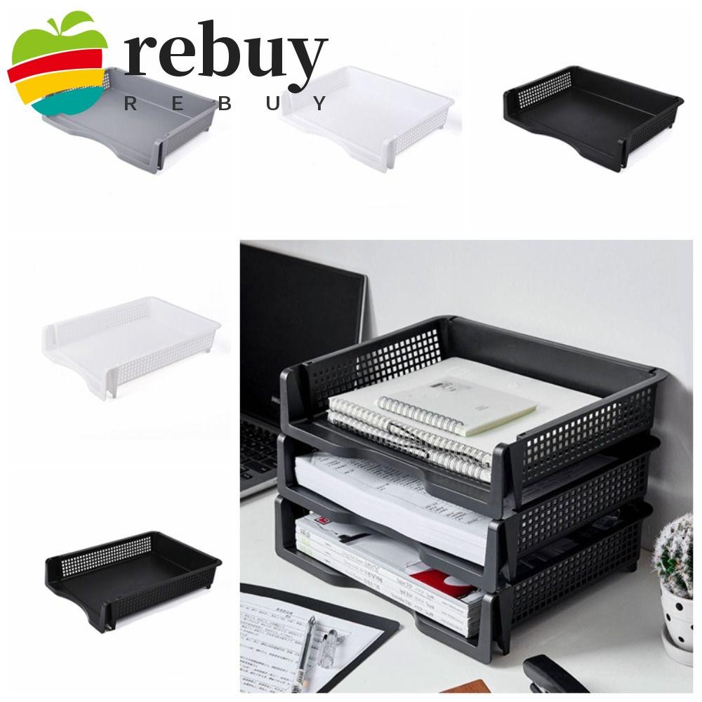 REBUY Stackable File Rack, Desktop Organizer File Organizer A4 File ...