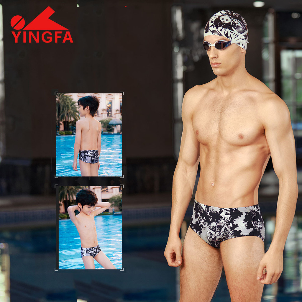 YINGFA 2024 New Men's Competition Swimming Trunks Boys' Professional Swim Briefs Soft ...