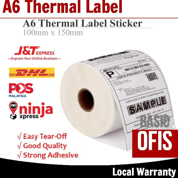 A6 Courier Consignment Barcode Label Sticker 100x150mm 100x200mm ...