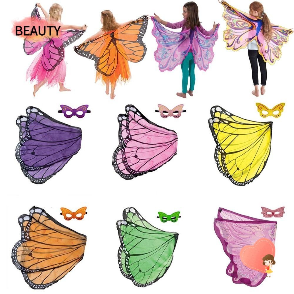 BEAUTY Butterfly Wings Cape, Chiffon Performance Elf Angel Wings Cloak ...
