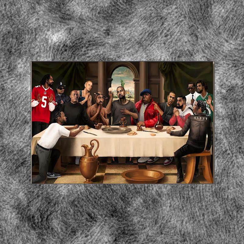 Last Supper All Time Rappers Canvas Wall Art Hip Hop Poster Legend ...