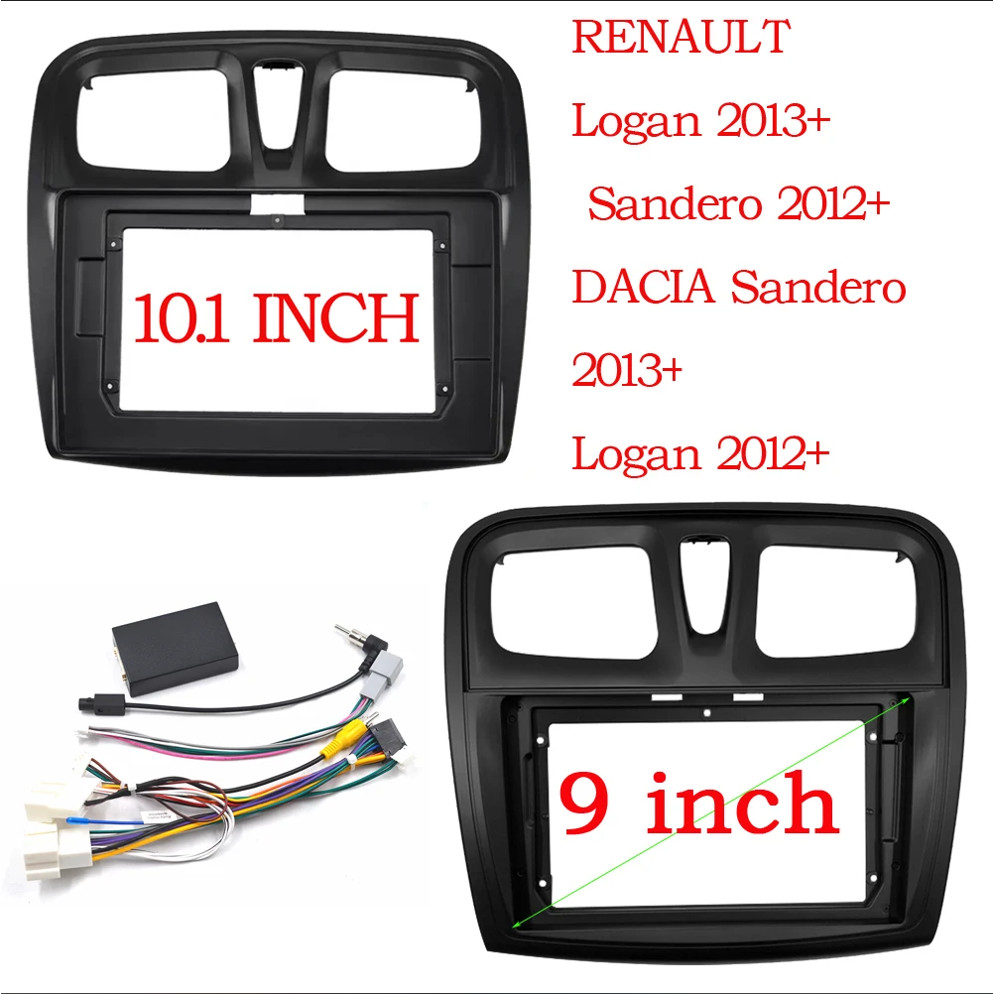 2 DIN Car Radio Fascias Frame For RENAULT Sandero Symbol Logan 2014 ...