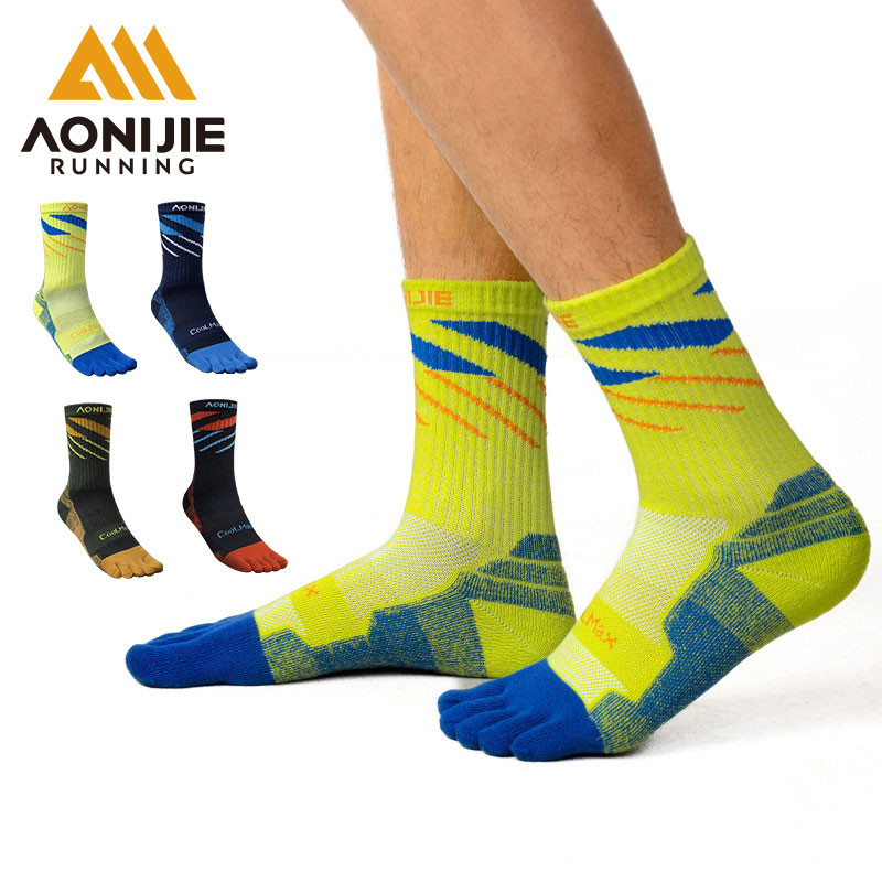 AONIJIE E4846 Men Running Compression Socks Quick Dry Five Finger Socks ...