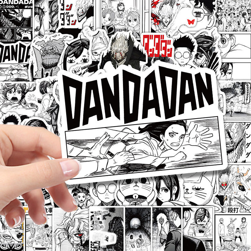 106 dandadan black and white stickers cartoon creative niche high-value ...