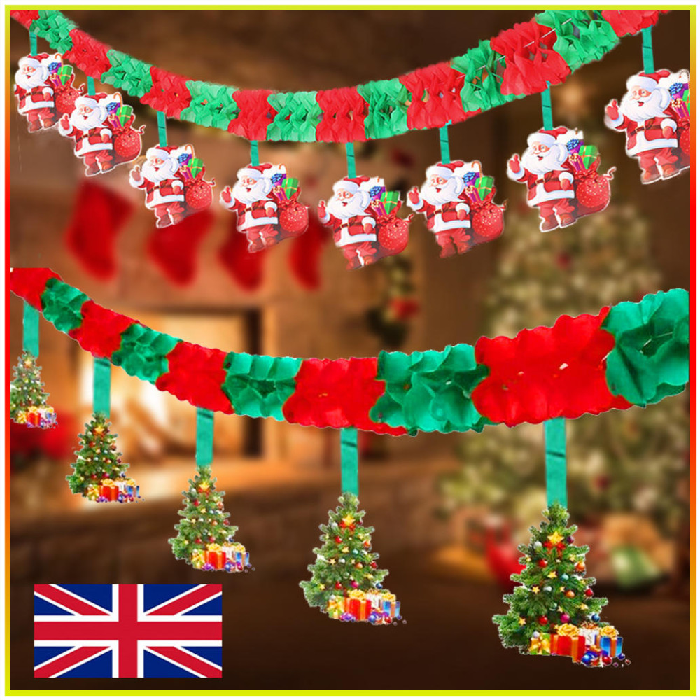 3M Merry Christmas Garland Banner & Bunting Xmas Party Decoration Flag ...