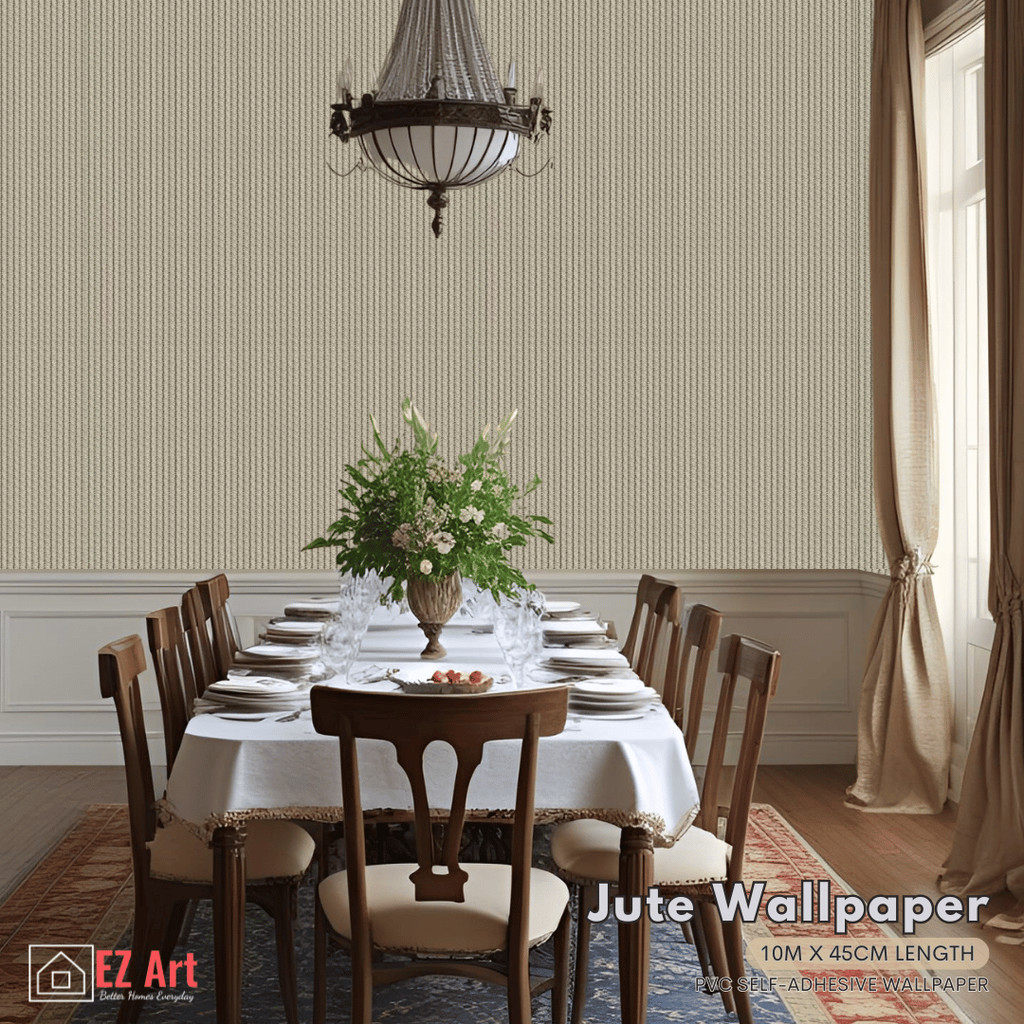 EZ Art Jute Matted Wall Sticker PVC Self Adhesive Wallpaper Waterproof ...